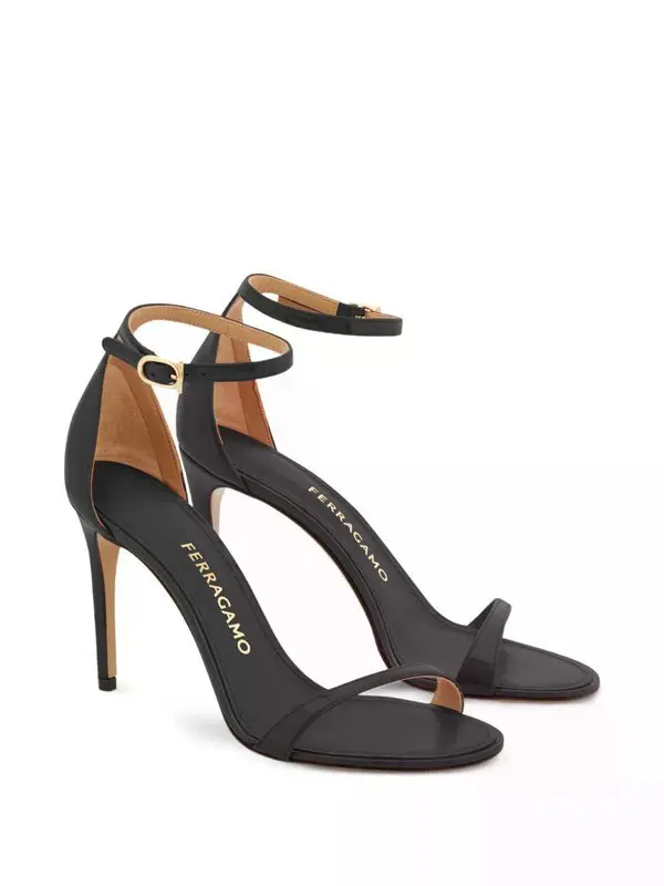 FERRAGAMO 90mm Strappy Stiletto Sandals - Black