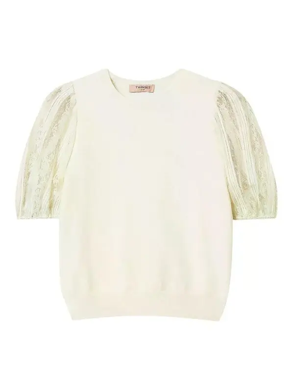 TWINSET Top With Lace Sleeves