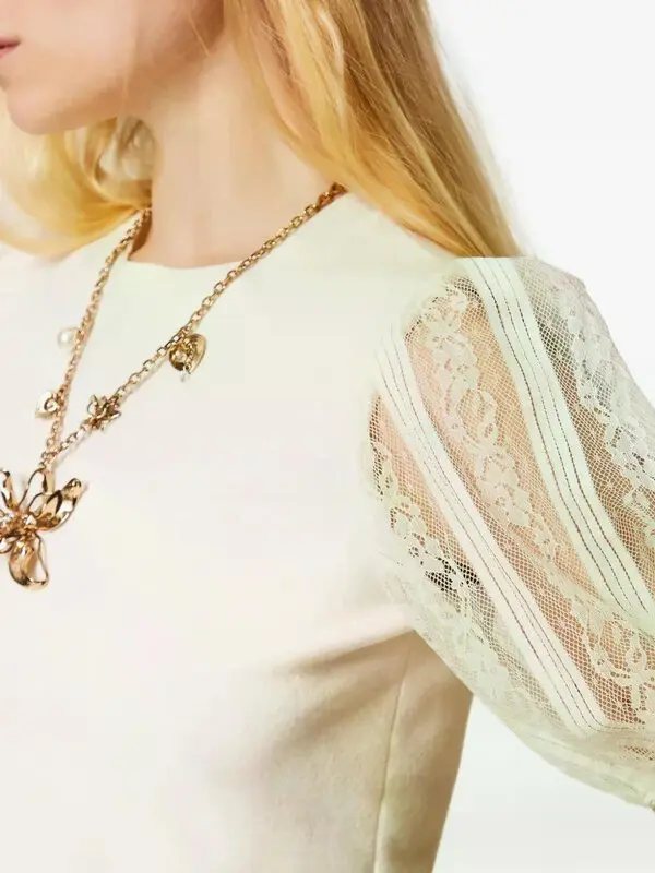 TWINSET Top With Lace Sleeves