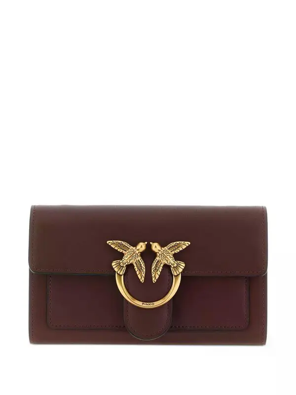 Pinko Love Simply Metallic Buckle Flap Wallet - Brown