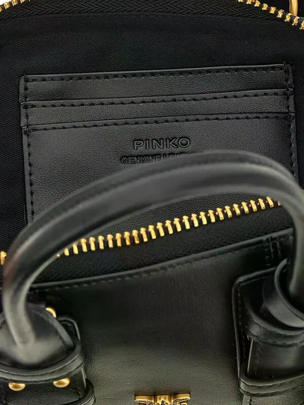 Pinko Small Leather Shoulder Bag - Black