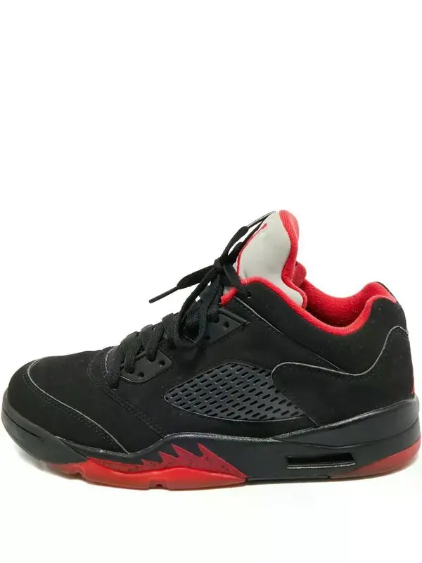 JORDAN Air 5 Nubuck Leather Sneakers - Black