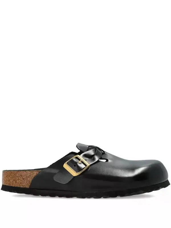 BIRKENSTOCK Boston Buckle Strap Mules - Black