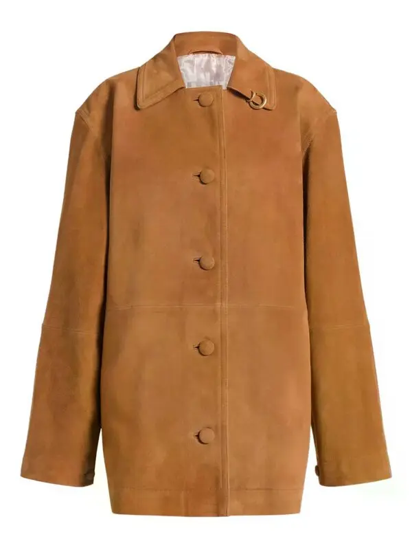 Alberta Ferretti Buttoned Goat Skin Jacket