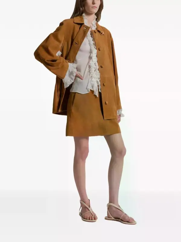 Alberta Ferretti Buttoned Goat Skin Jacket