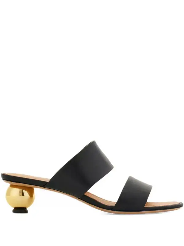 FERRAGAMO 40mm Bauble Heel-detail Sandals - Black