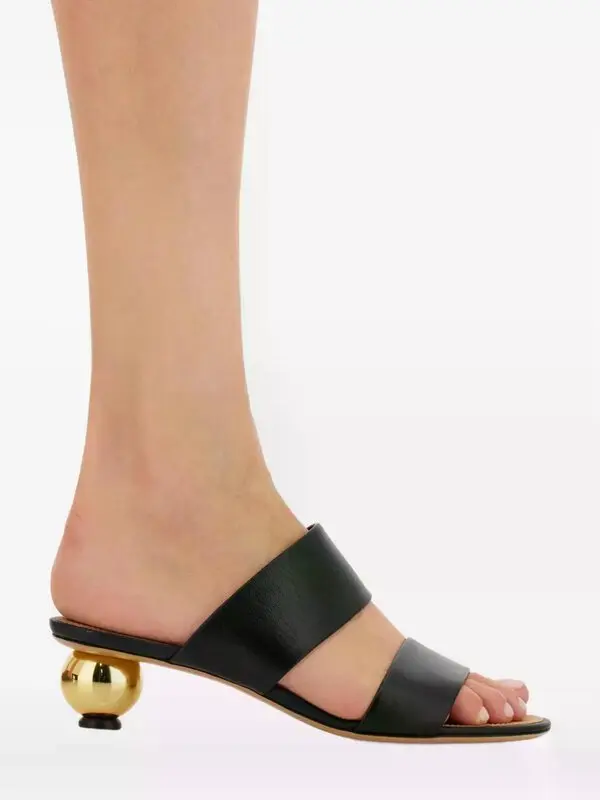 FERRAGAMO 40mm Bauble Heel-detail Sandals - Black