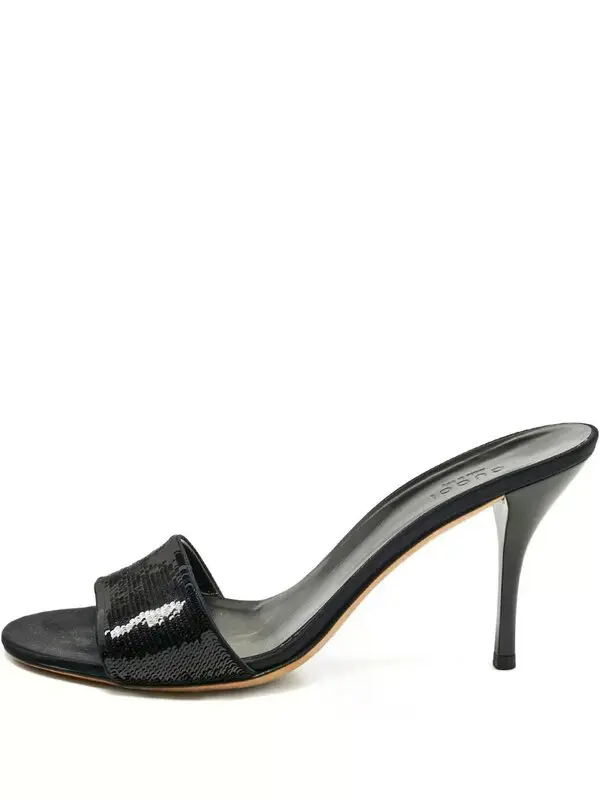 Gucci Sequin-strap Heeled Sandals