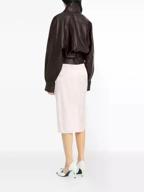 ROTATE BY BIRGER CHRISTENSEN Leather Bomber Jacket