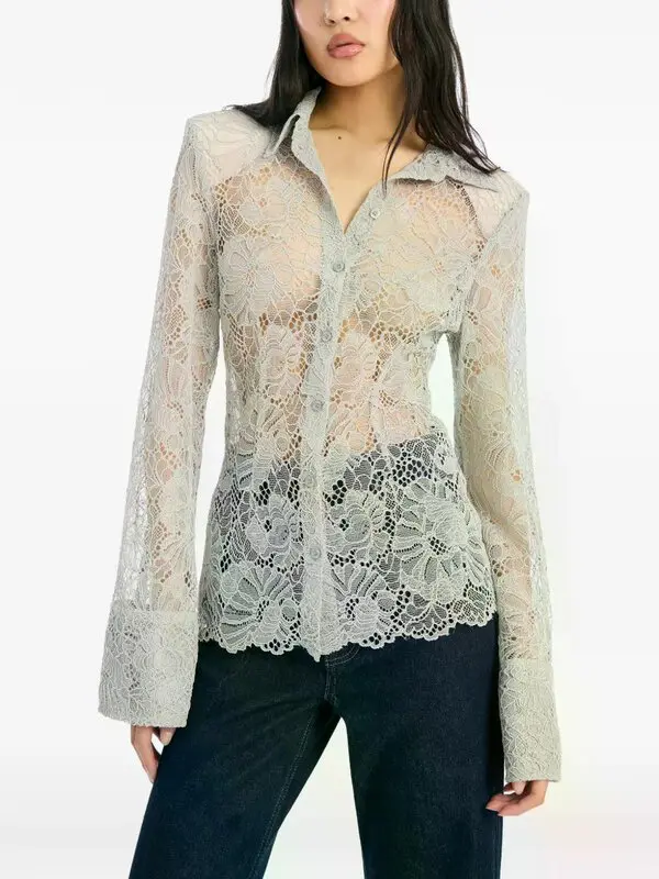 ROTATE BY BIRGER CHRISTENSEN Lace Buttoned Shirt