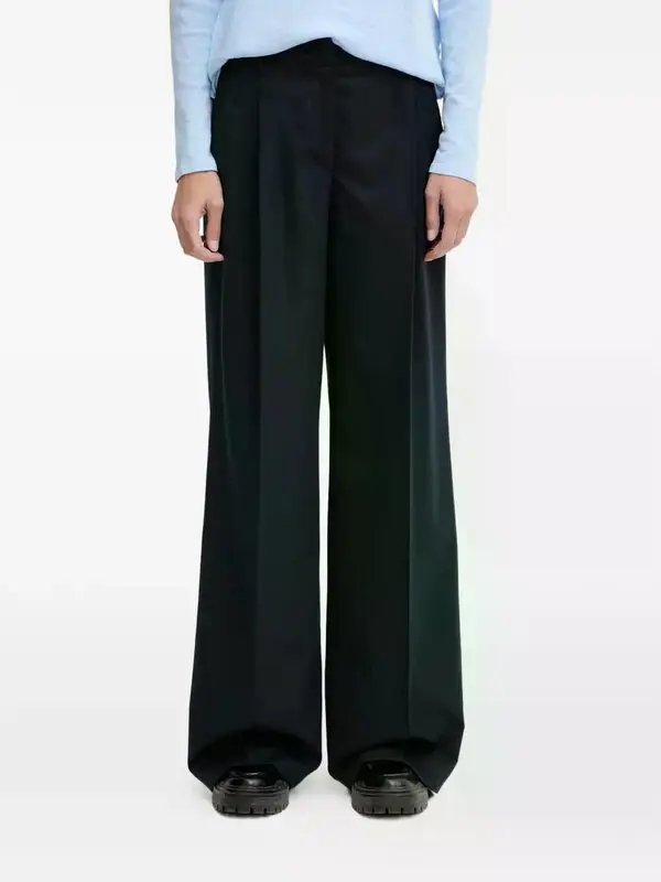 Marc O'polo Pleated Wide-leg Trousers - Blue