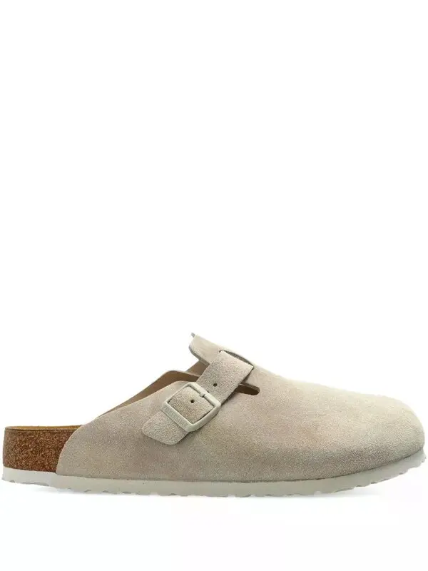 BIRKENSTOCK Boston Suede Clogs - Neutrals