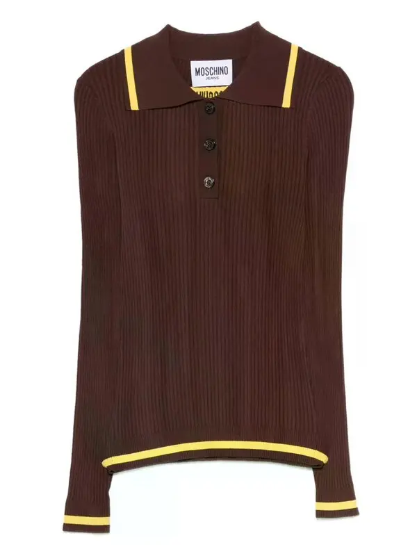 Moschino Ribbed Polo Top