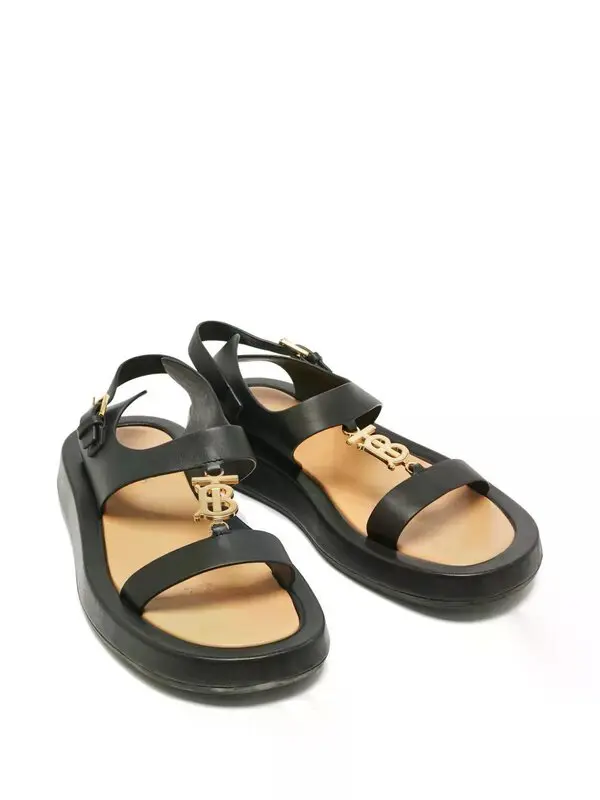 Burberry Leather Logo Slingback Sandals