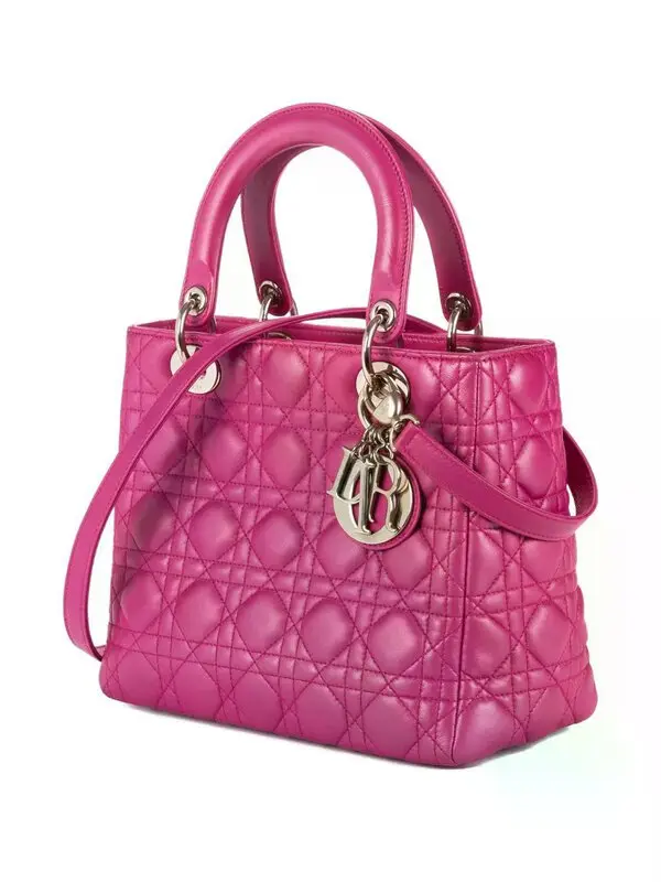 Dior Lady Medium Quilted Tote Bag - Pink