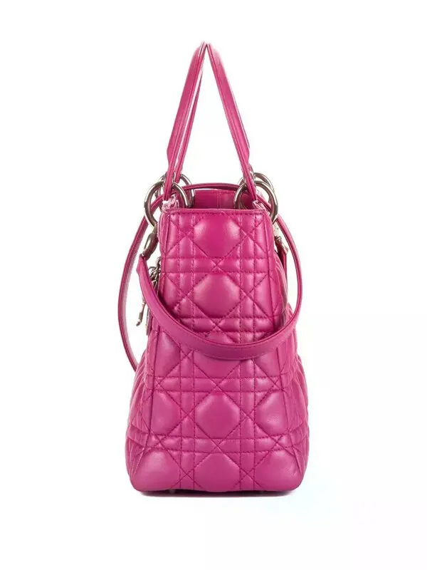 Dior Lady Medium Quilted Tote Bag - Pink
