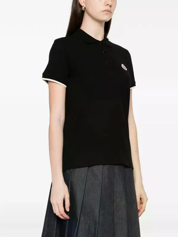 Moncler Logo-patch Polo Shirt - Black