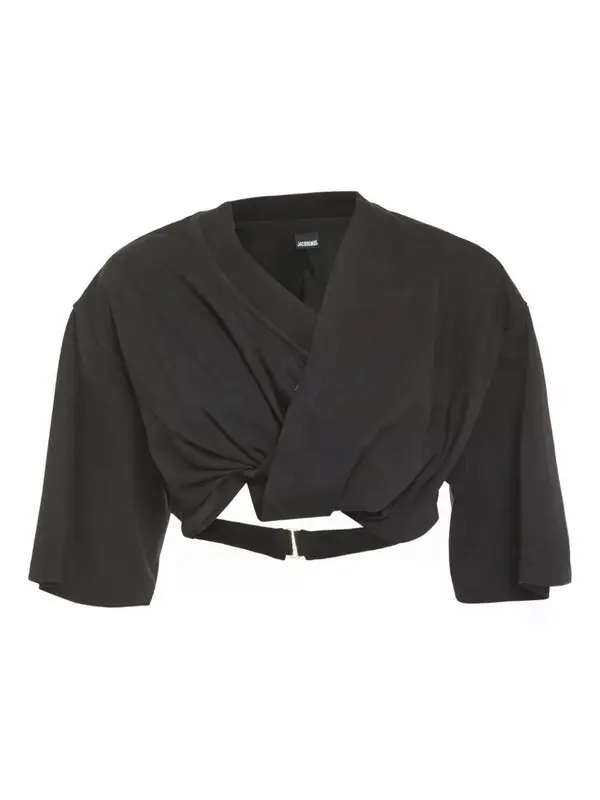 Jacquemus Le Bahia Court Blouse - Black