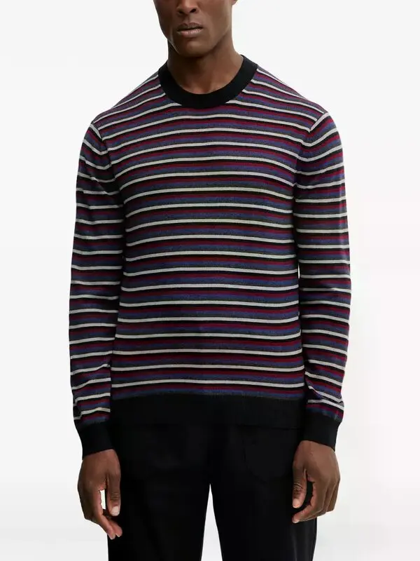 Armani Exchange Striped-pattern Round-neck Sweater