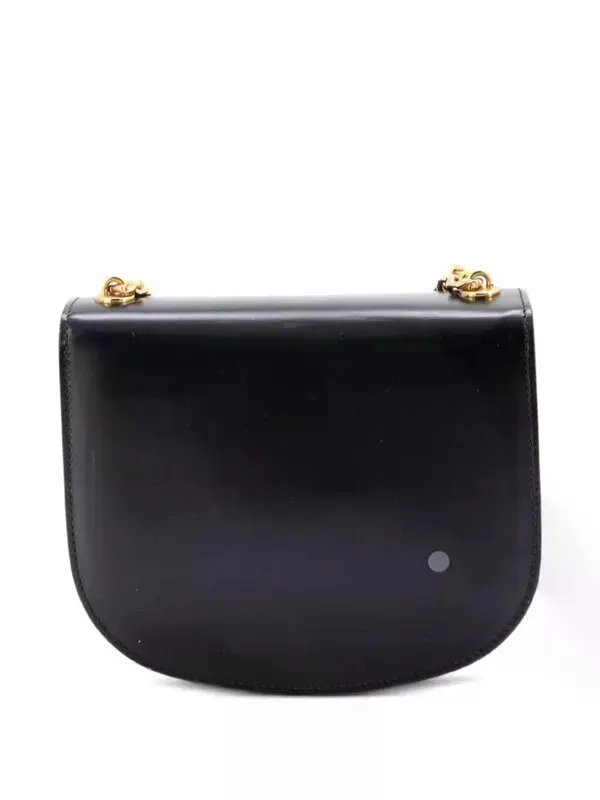 Celine Triomphe Besace Clea Chain Flap Bag - Black