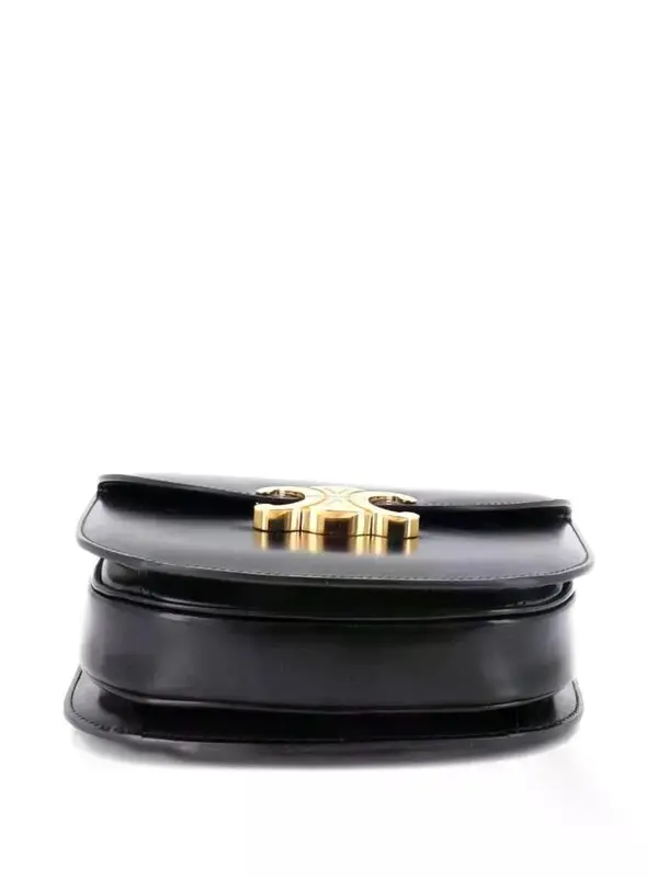 Celine Triomphe Besace Clea Chain Flap Bag - Black
