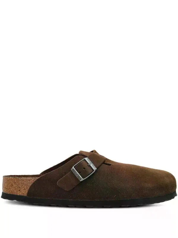 BIRKENSTOCK Boston Suede Clogs - Brown