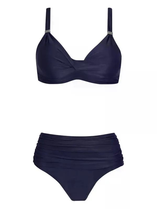 LYGIA & NANNY Ruched Detail Bikini - Blue