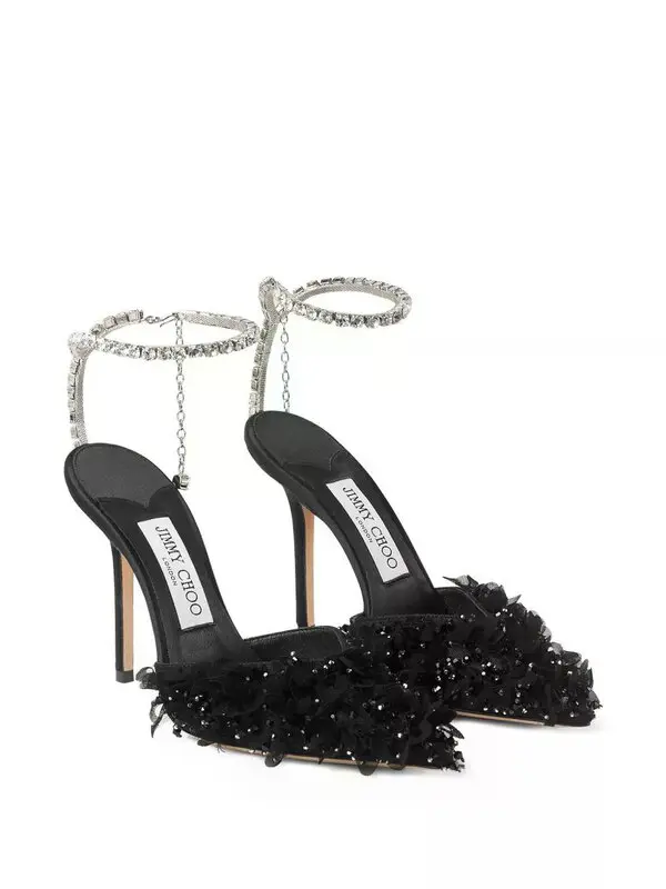 JIMMY CHOO Saeda 100 Pumps With Crystal Embellishments