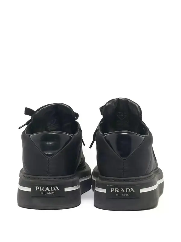 Prada Lace-up Leather Sneakers