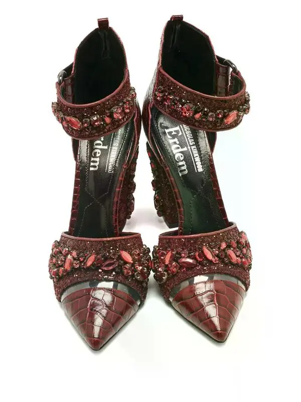 NICHOLAS KIRKWOOD Croc-embossed Crystal Embellished Pumps