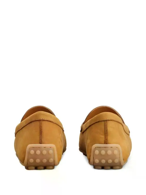 TOD'S T-buckle Topstitched Loafers - Brown