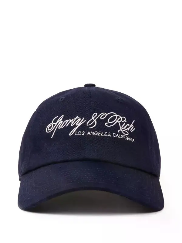 SPORTY & RICH International Script Baseball Cap - Blue