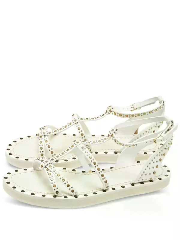 Burberry Hansel Leather Studded Flat Sandals