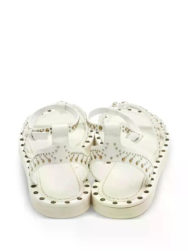 Burberry Hansel Leather Studded Flat Sandals