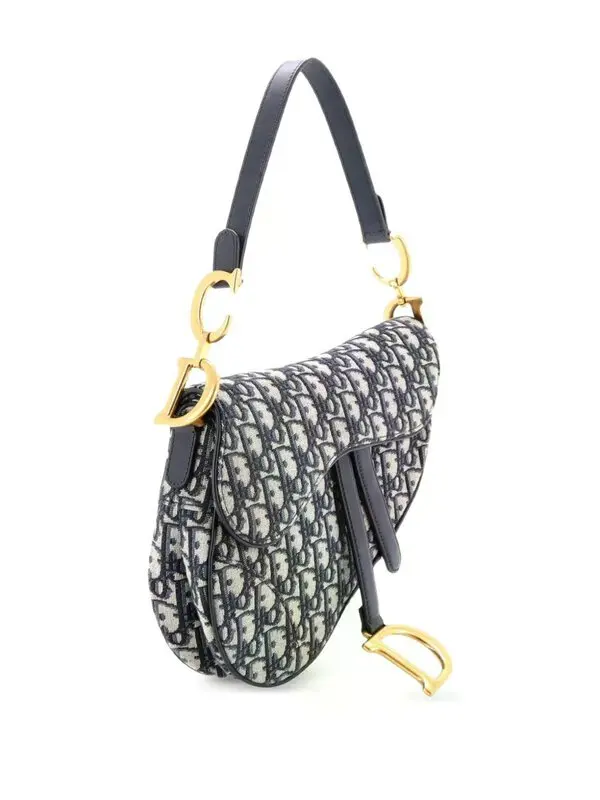Dior Saddle Handbag Oblique Canvas Medium Shoulder Bag - Blue