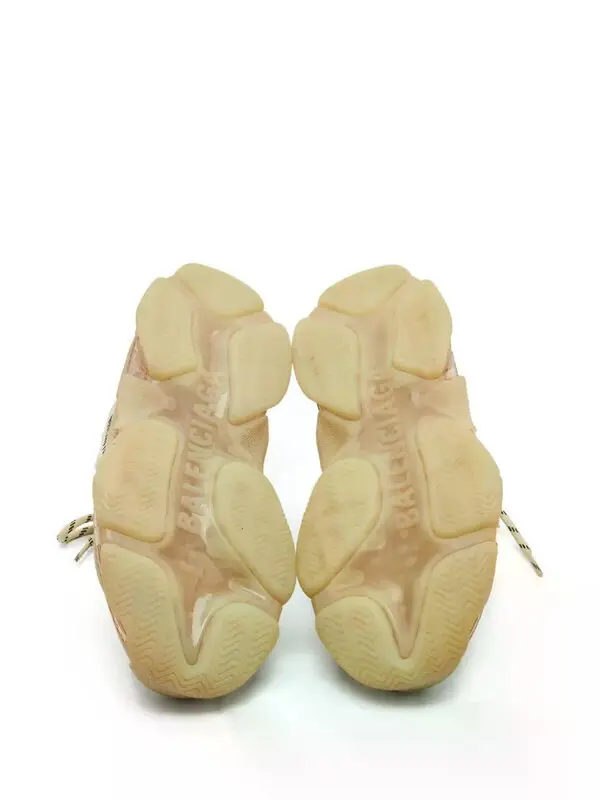 Balenciaga Triple S Leather Sneakers - Neutrals