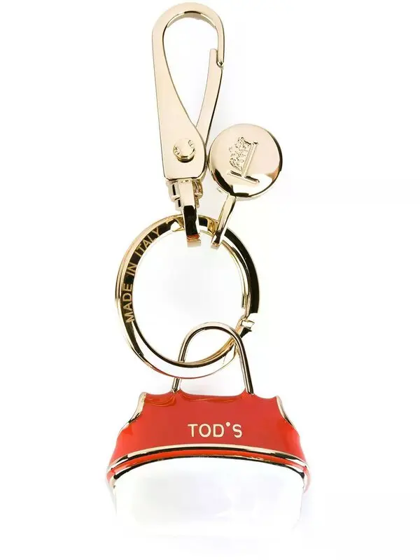 TOD'S Logo Tote Keyring - Red