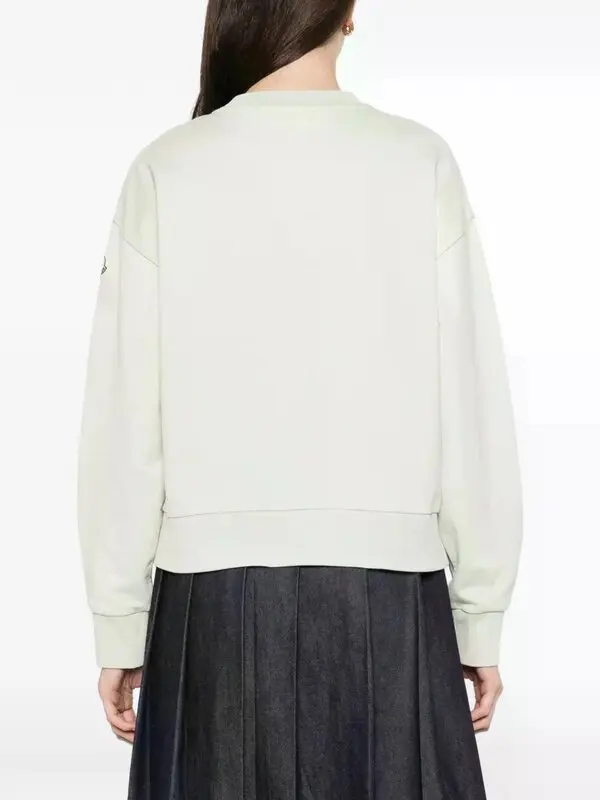 Moncler Embroidered Logo Cotton Sweatshirt - Green