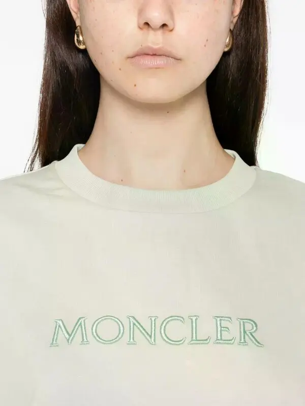 Moncler Embroidered Logo Cotton Sweatshirt - Green
