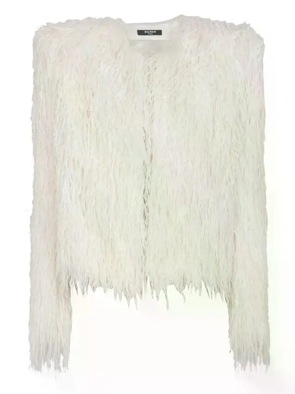 Balmain Fringed Jacket - White