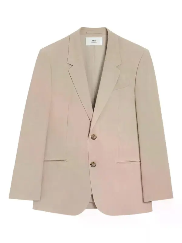 Ami Single-breasted Wool Blazer - Neutrals
