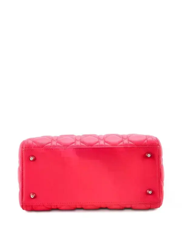 Dior Lady Cannage Quilt Lambskin Medium Satchel - Pink
