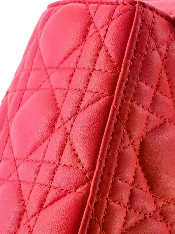 Dior Lady Cannage Quilt Lambskin Medium Satchel - Pink