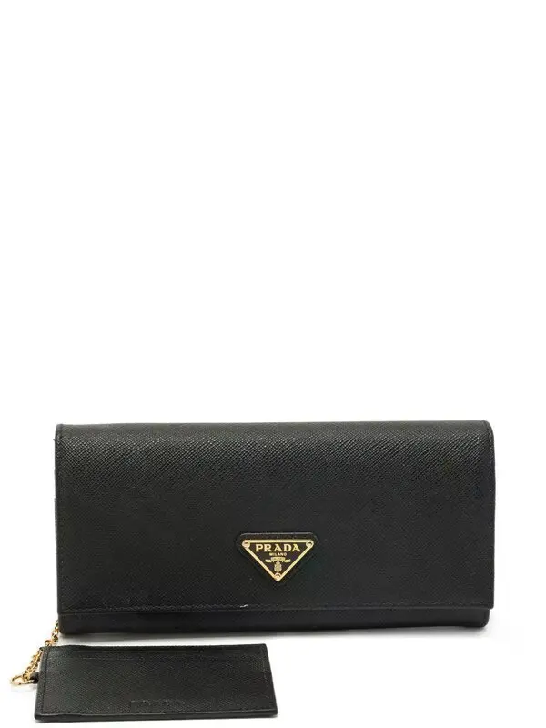 Prada Triangle-logo Continental Wallet - Black