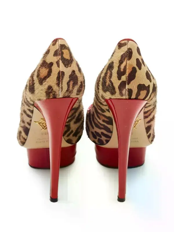 CHARLOTTE OLYMPIA Polly Leopard-print Heeled Pumps