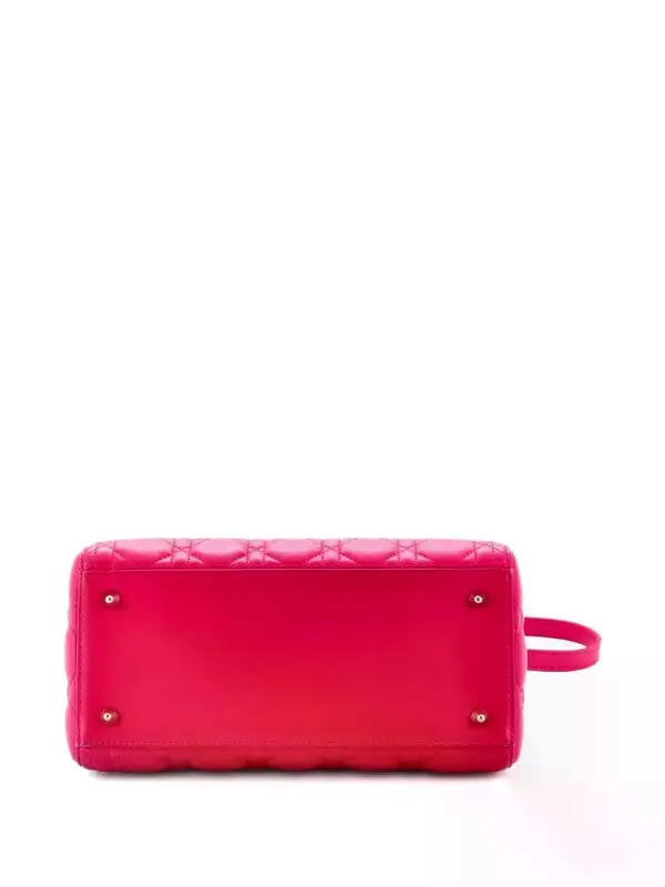 Dior Lady Bag Cannage Quilt Lambskin Medium Satchel - Pink