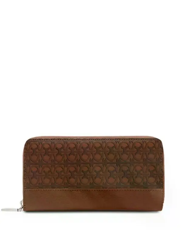 COCCINELLE Monogram-pattern Zip Wallet - Brown