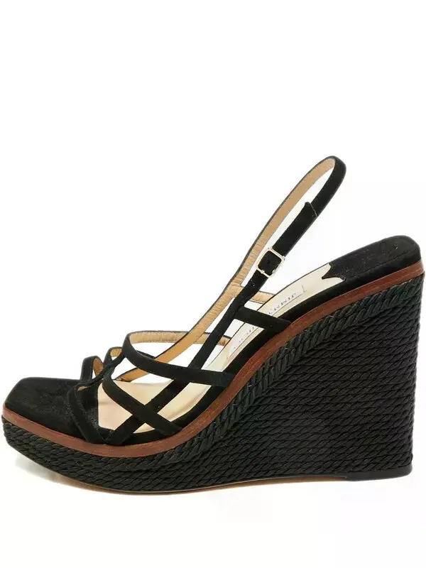 JIMMY CHOO Caged Suede Wedge Sandals
