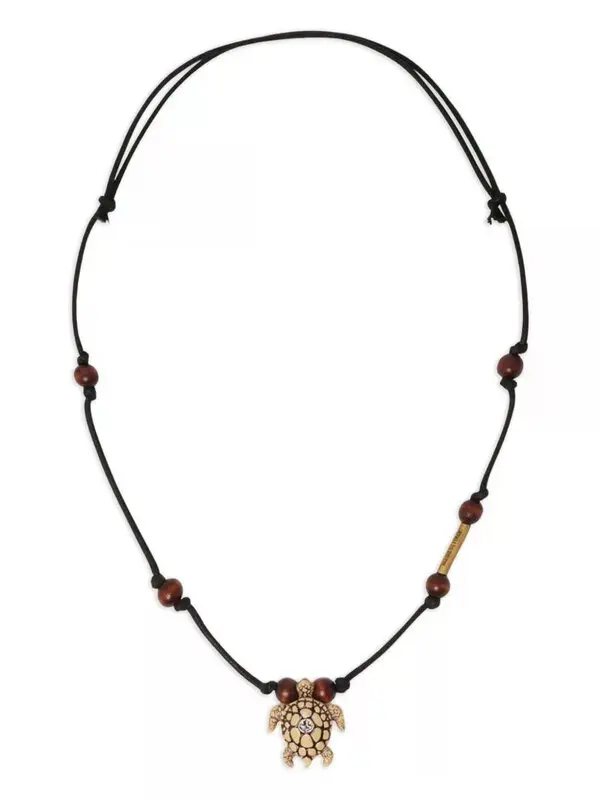 Dsquared2 Beaded Turtle Pendant Necklace - Brown