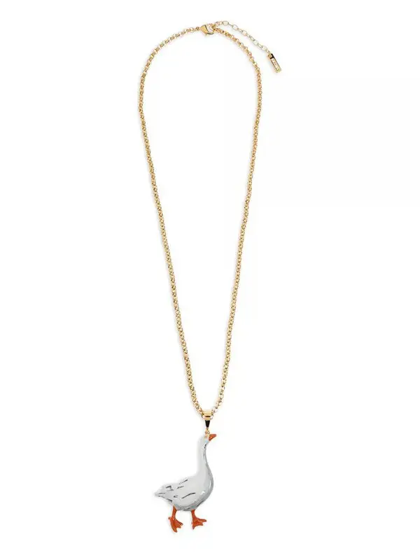 Moschino Goose Pendant Necklace - Gold